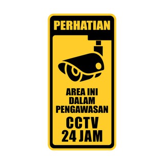 Jual SIGN PLANG AREA DALAM PENGAWASAN CCTV Plat Aluminium 25 x 50 cm ...