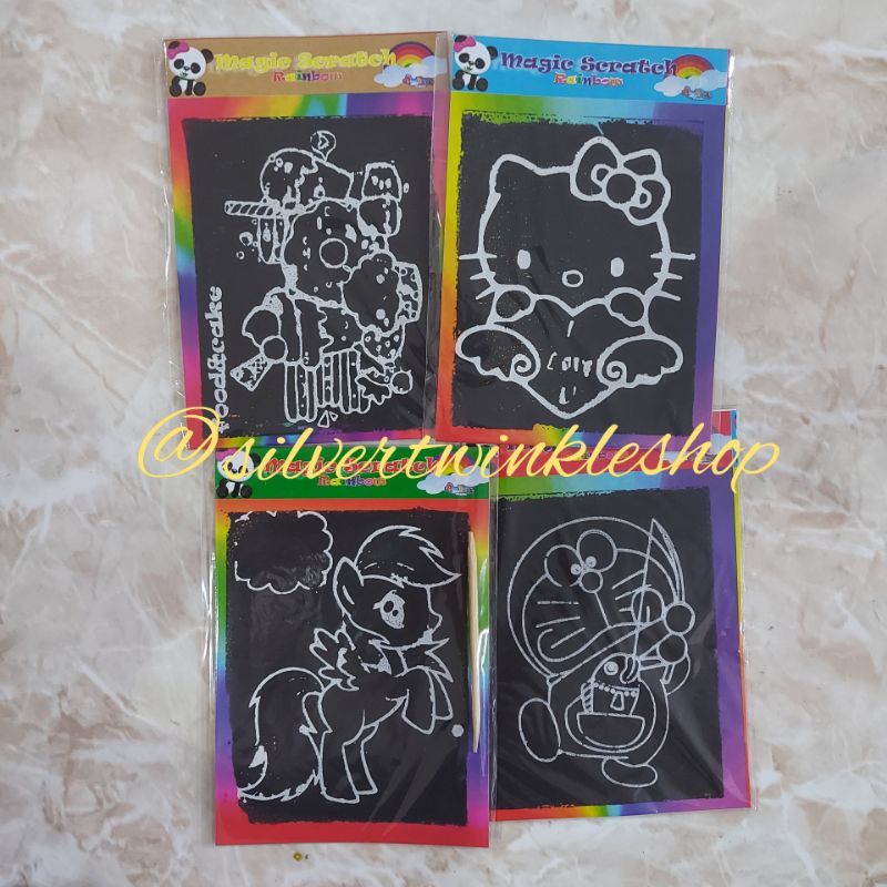Jual Mainan edukasi mewarnai mewarna magic black kerok white coloring ...