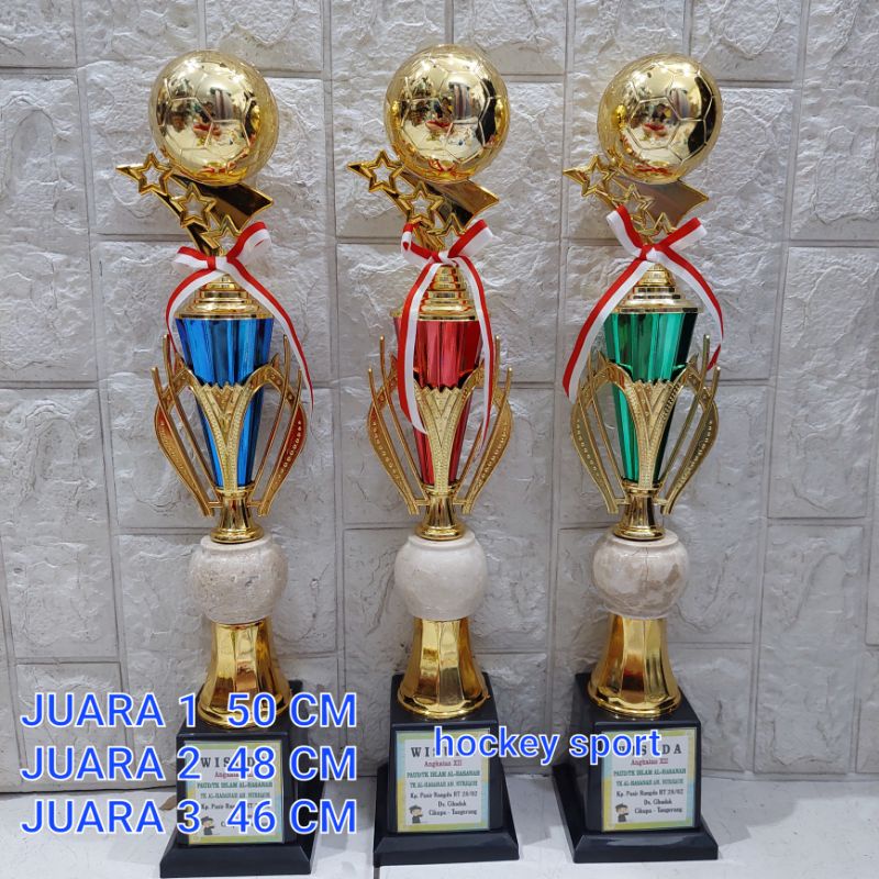 Jual Trophy Piala Sepak Bola Futsal MARMER Isi 1 SET JUARA 123 ( Model ...