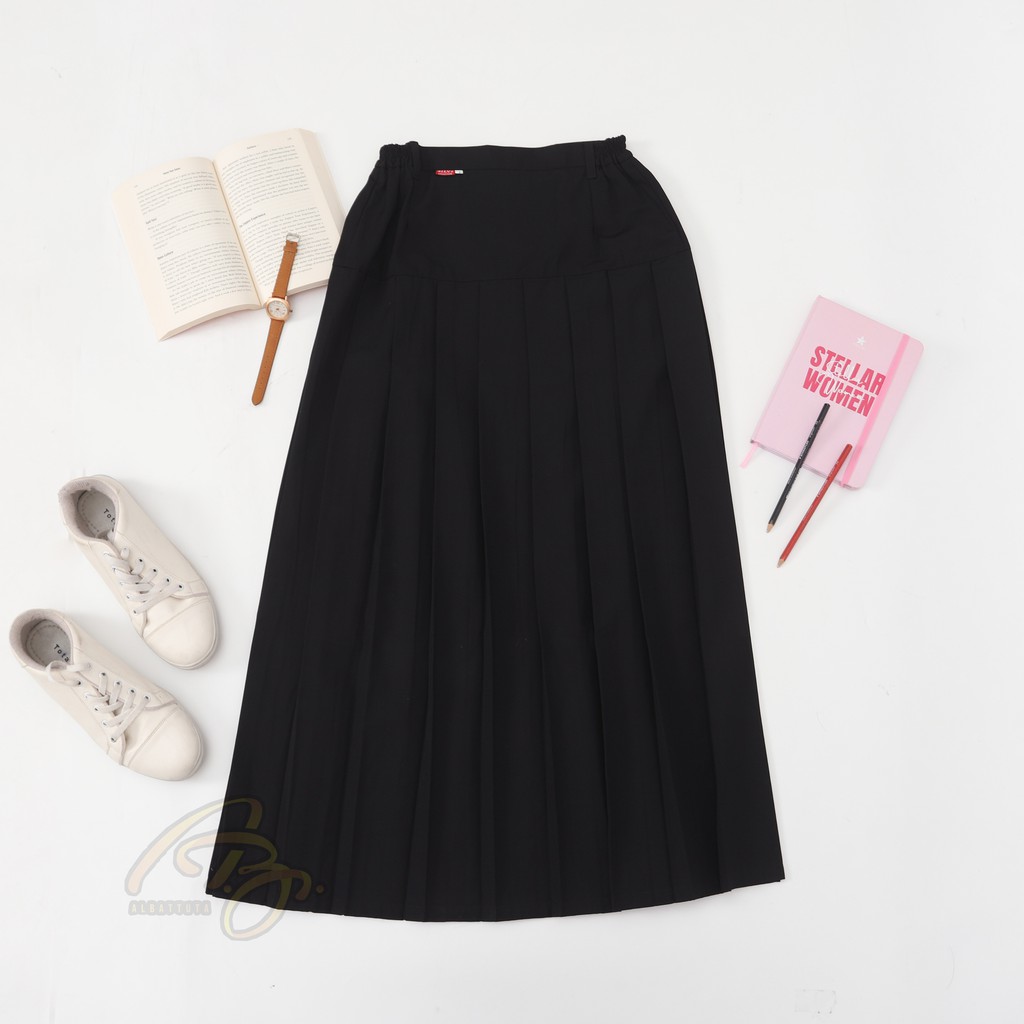 Jual Seragam SMP SMA Rok Rempel Bawah Pinggang Hitam | Seragam Sekolah | Rok SMP | Rok SMA ...