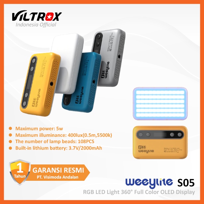 Jual Viltrox S05 RGB LED Light 360° Full Color OLED Display | Shopee ...
