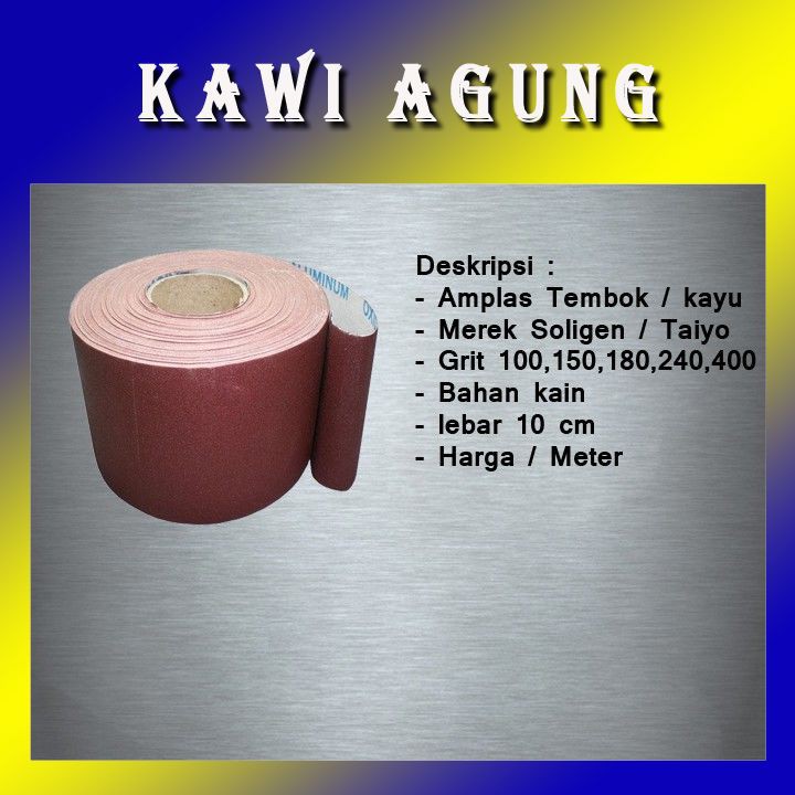 Jual AMPLAS ROLL KAIN METERAN GRIT 100 150 180 240400 KAYU TEMBOK BESI ...
