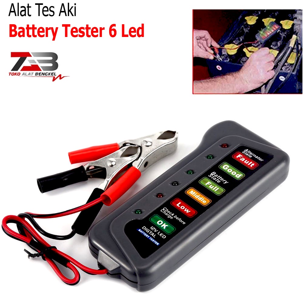 Jual Battery tester Alat Tes Aki Tester Baterai Digital 12V 6 LED ...