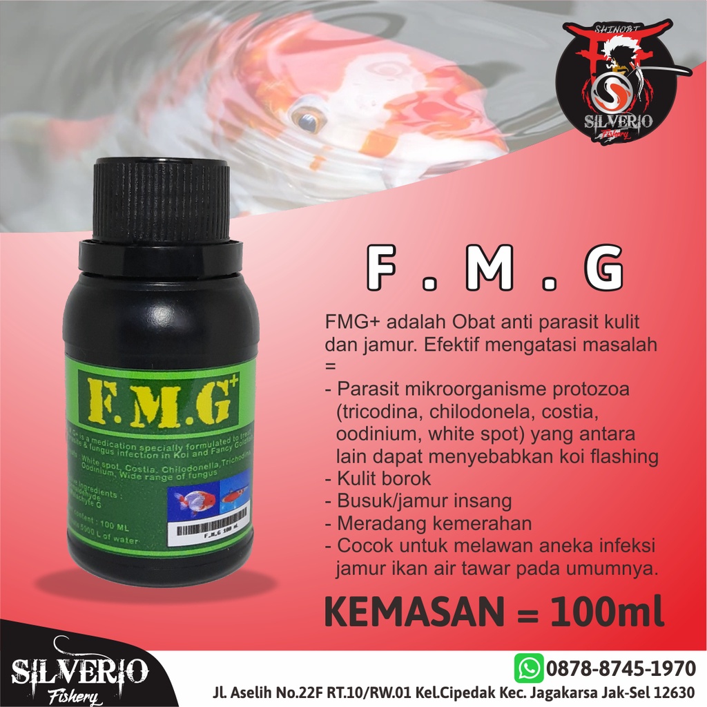 Jual FMG+ OBAT KOI UNTUK FLASING PARASIT DAN JAMUR - 100ml | Shopee ...