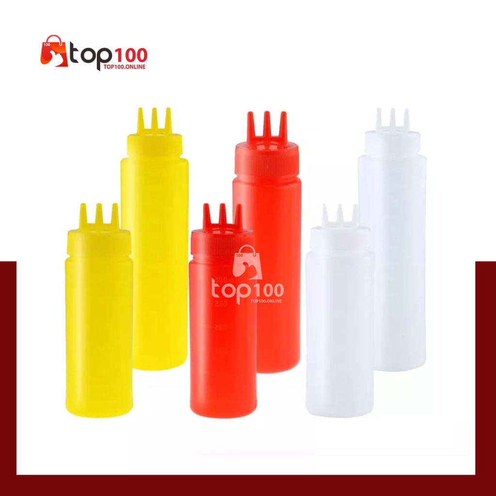 Jual Top100 - Botol Saus 3 Lubang Botol Saos Mayonise Botol Kecap Bahan ...