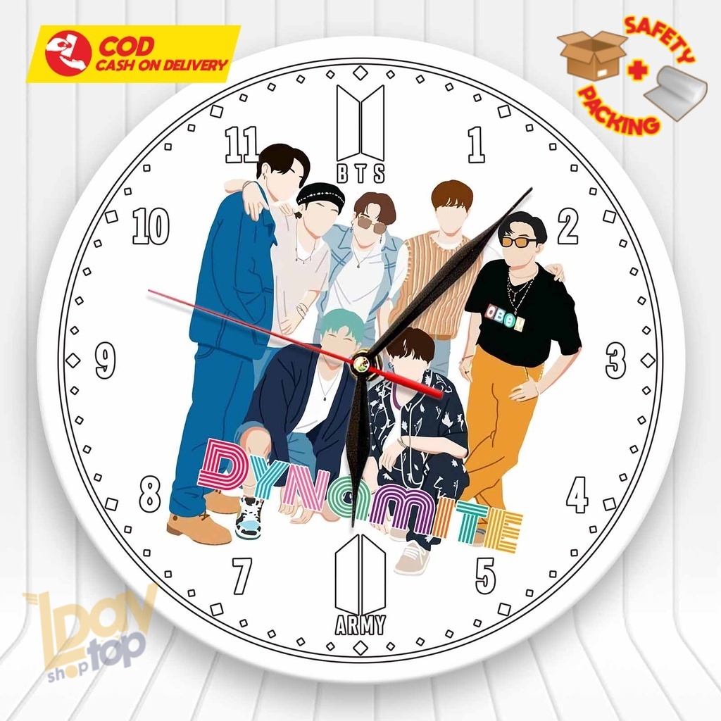 Jual Jam Dinding KPOP K-POP BTS Motif Kayu Unik Artistik - BTS 08A ...