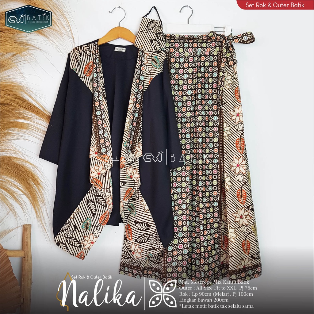 Jual Set Batik Wanita Aesthetic Outer dan Rok Terbaru Motif Batik ...