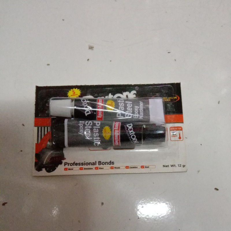 Jual DEXTONE Plastic Steel Steal Stil Lem Besi Epoxy Kemasan 12 Gram ...