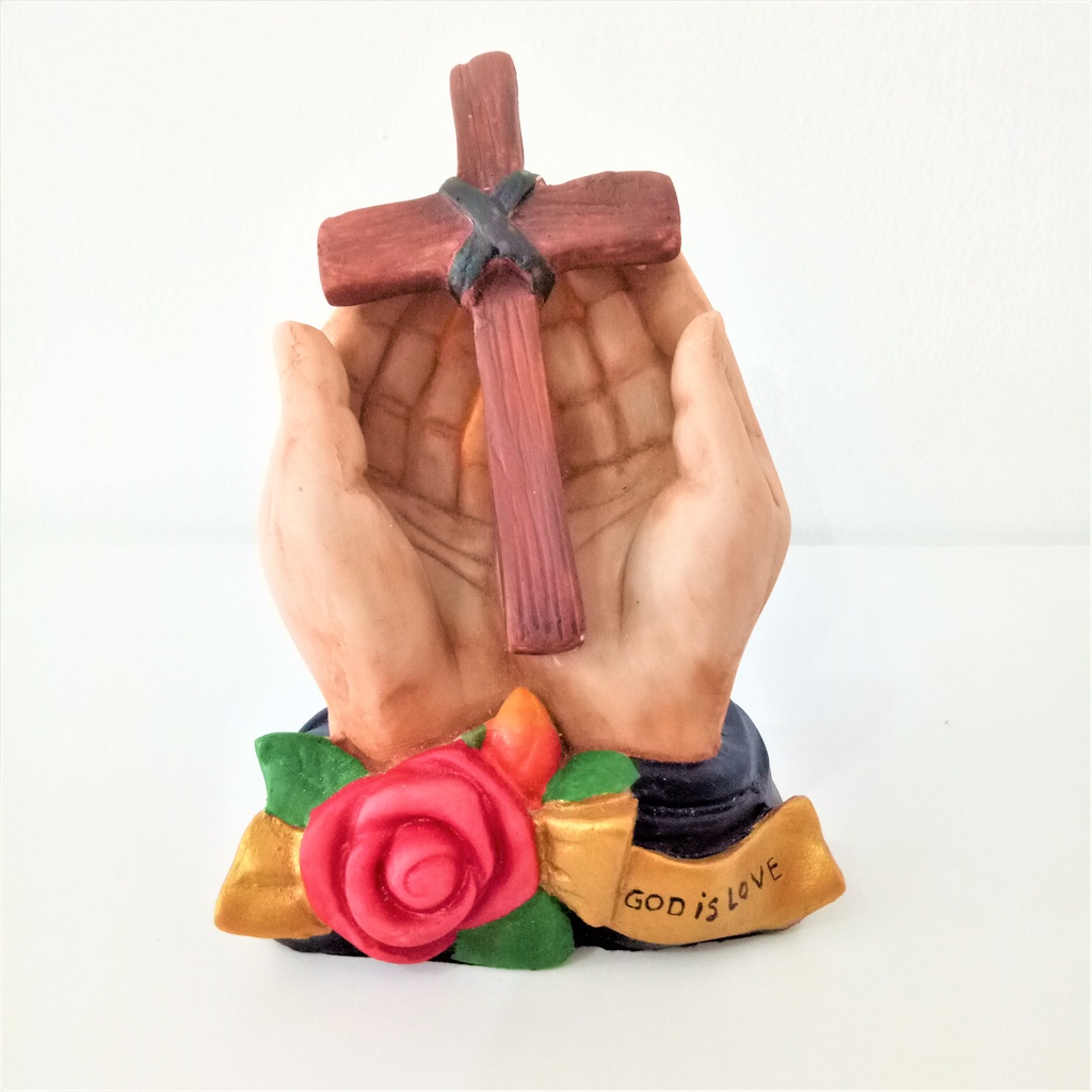 Jual Patung Rohani Tangan Berdoa Memegang Salib - hiasan arca | Shopee ...