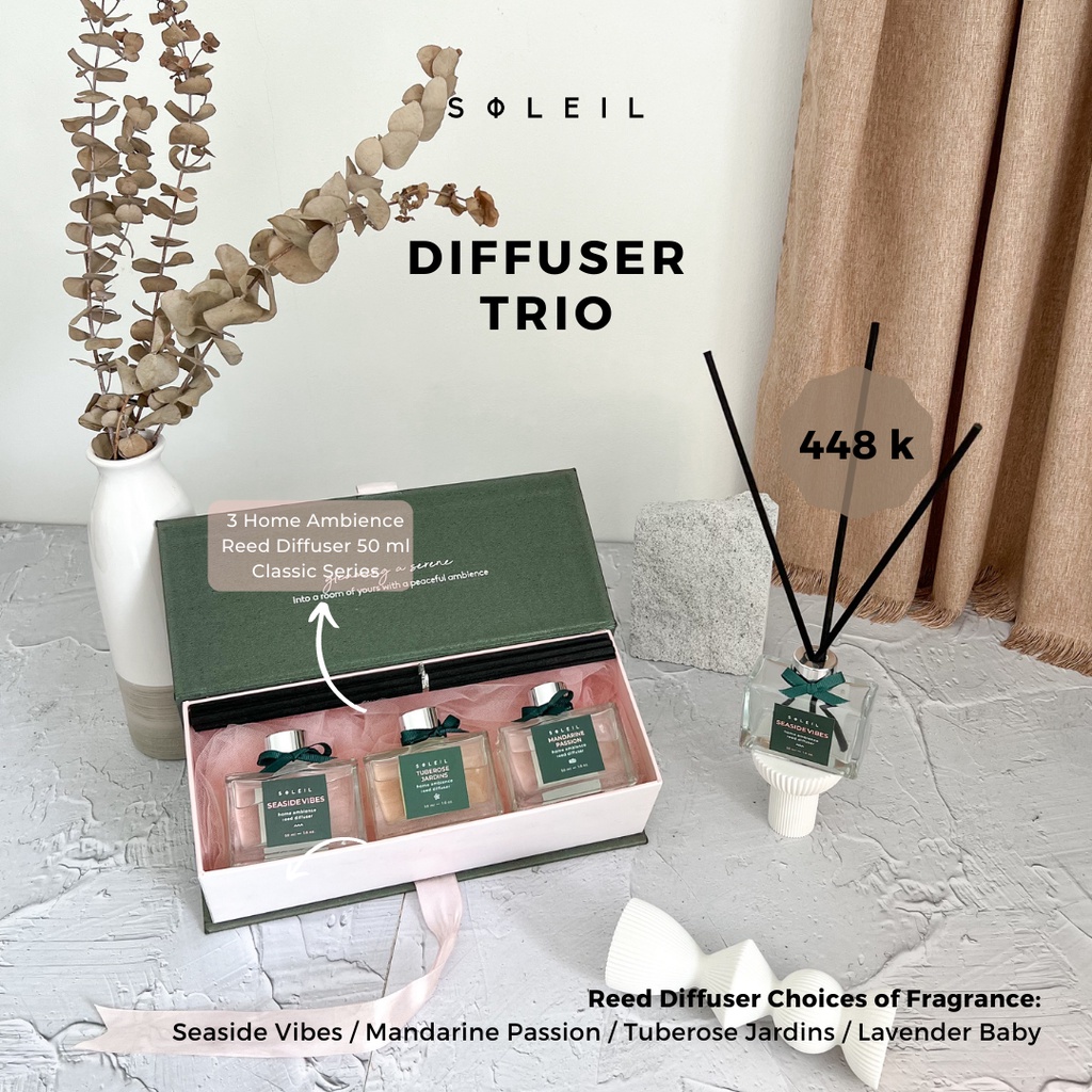 Jual Soleil Home - DIFFUSER TRIO - Reed Diffuser GIFT SET (Hampers ...