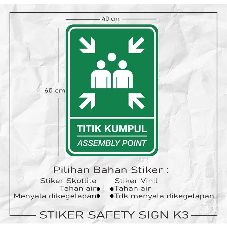 Jual STIKER RAMBU TITIK KUMPUL / ASSEMBLY POINT | Shopee Indonesia