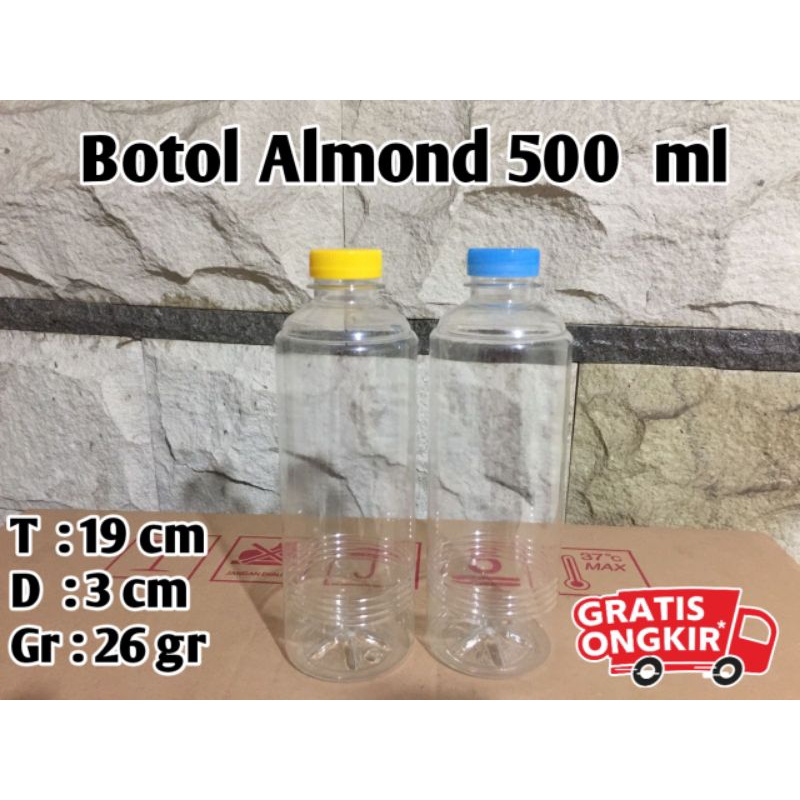 Jual botol almond 500 ml // botol plastik // botol minuman | Shopee ...