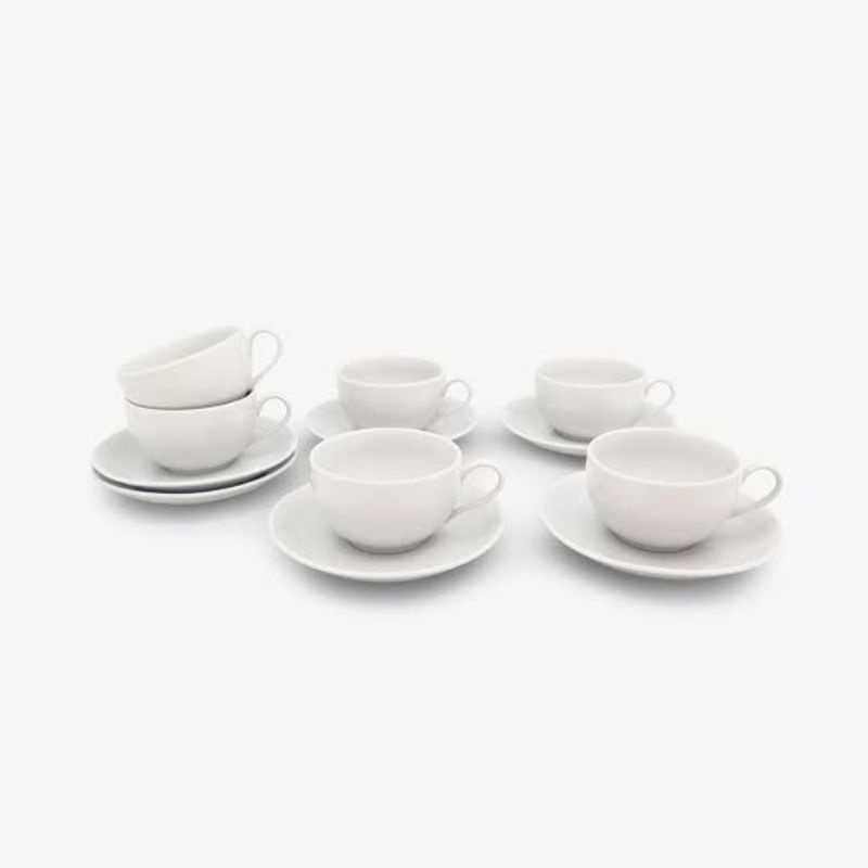 Jual Cangkir Set Keramik Putih Coffe Set Tea Set isi 6set | Shopee ...