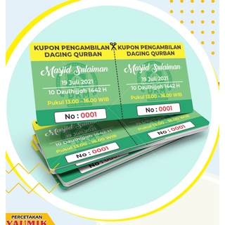 Jual Kupon Kurban Pengambilan Daging Qurban Custom Full Color (BONUS STEMPEL) Indonesia|Shopee ...