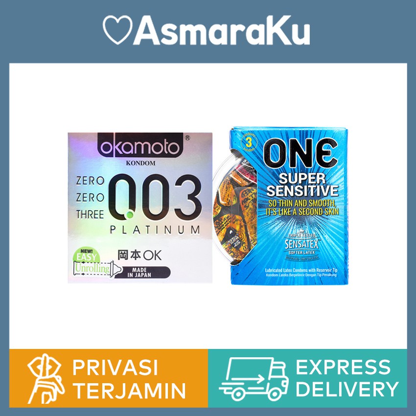 Kondom Okamoto Platinum + Kondom ONE Super Sensitive isi 3 Pcs | Shopee ...