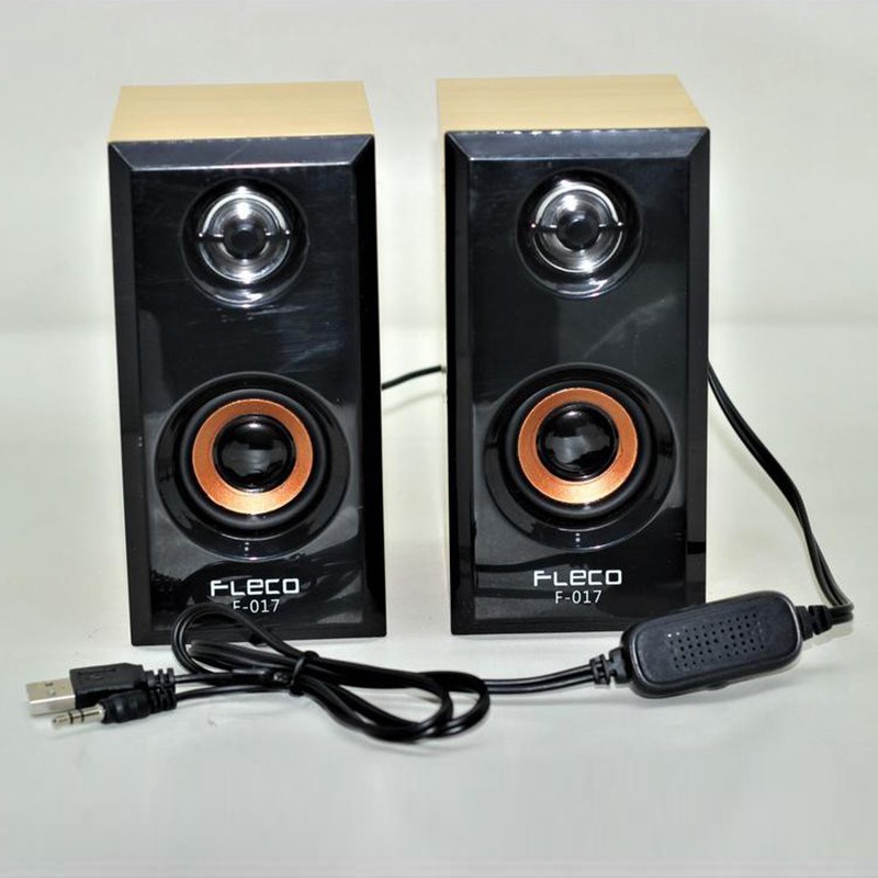 Jual SPEAKER AKTIF SPEAKER KOMPUTER Fleco F-017 Wooden USB 2.0 Mini ...