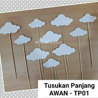 Jual TP-01 Topper cake tusukan panjang awan | Shopee Indonesia