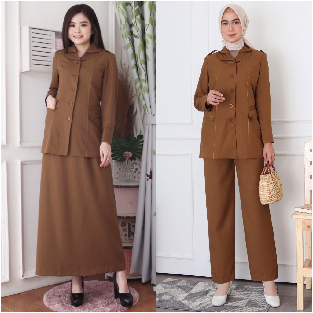 Jual B&V Blazer PDH PNS ASN Seragam PNS Pemda Baju Dinas Setelan Jas PDH Wanita - 7010 Pemda ...