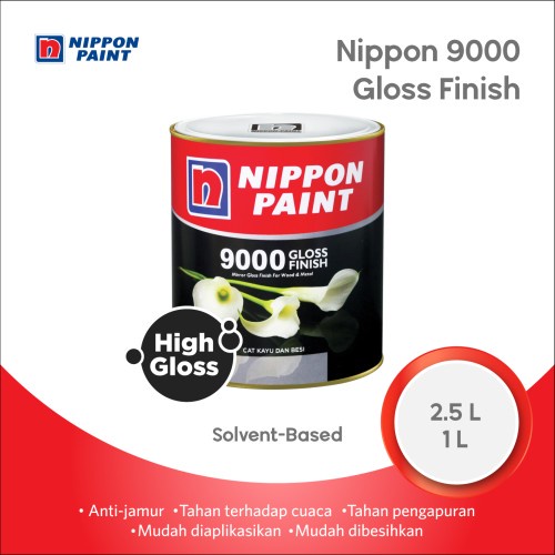 Jual CAT MINYAK KAYU & BESI NIPPON PAINT GLOSS FINISH 9000 (0,9 LITER) | Shopee Indonesia