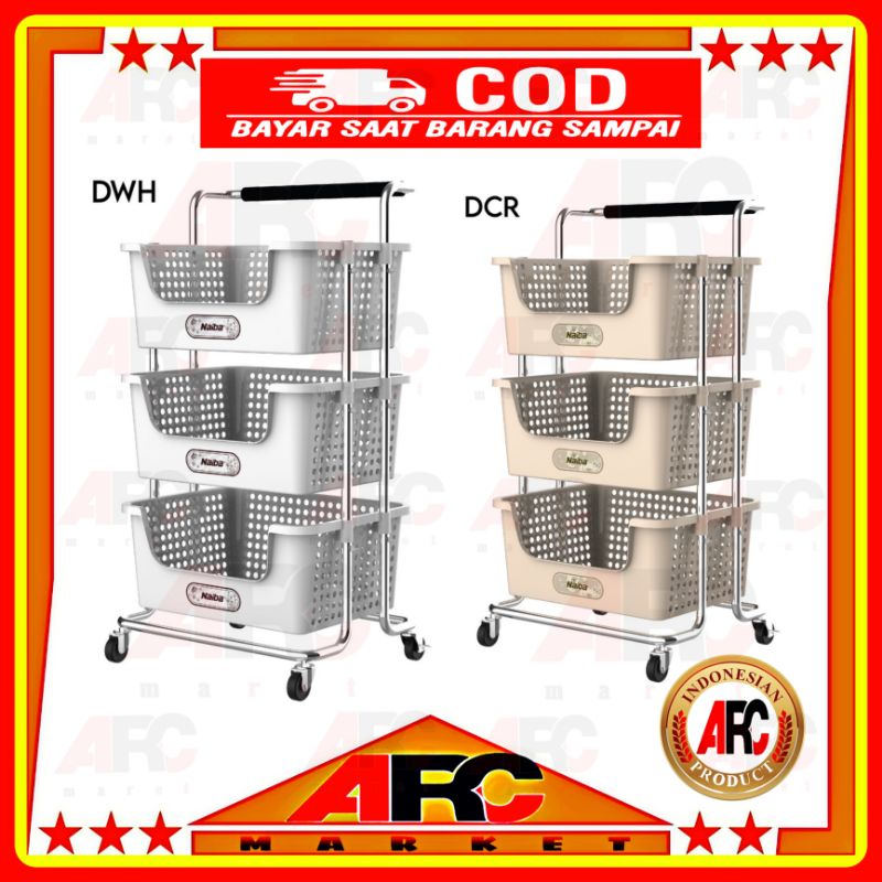 Jual RAK TROLI 3 SUSUN RAK SALON SERBAGUNA NAIBA RAK ORGANIZER Rak ...