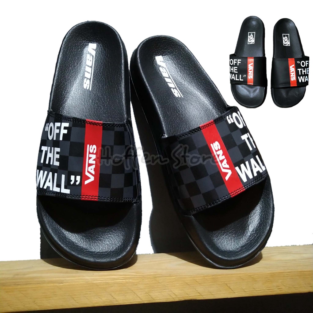Jual Sendal Slop Vans Black Premium / Sandal Kasual Pria / Sandal Slide ...