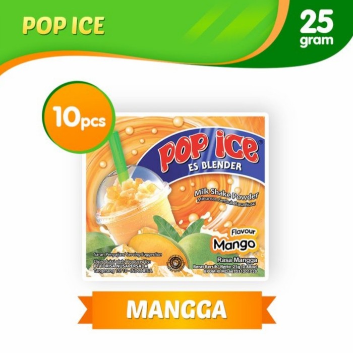 Jual Pop Ice Es Blender Mangga Mango Renceng 10 Pcs Sachet 25gram 25 ...