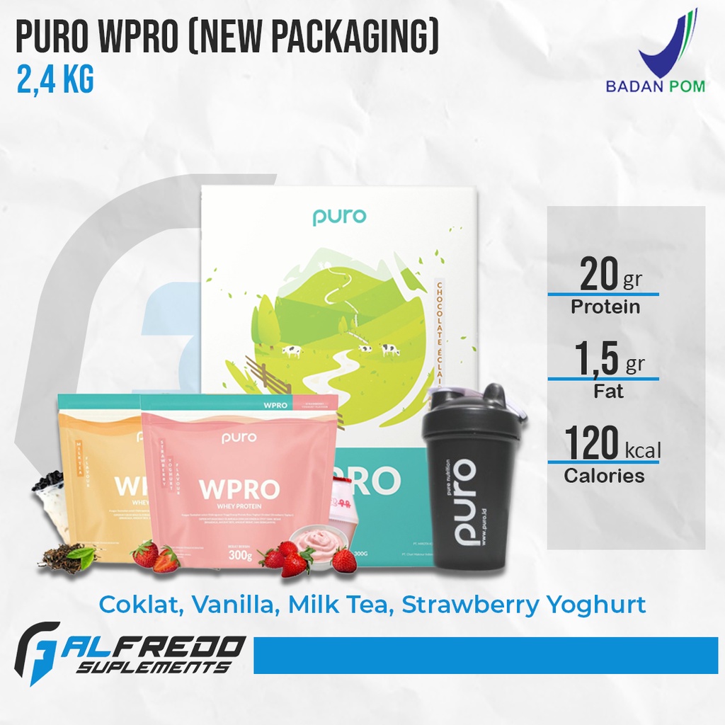 Jual PURO WPRO 2.4kg Whey Protein Concentrate 2400gram | Shopee Indonesia