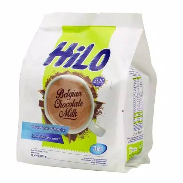 Jual Hilo Belgian Chocolate Milk 3 in 1 isi 10 pcs x 30 gr | Shopee ...