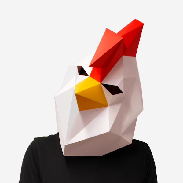 Jual Papercraft Topeng Ayam Jago Rooster Mask Premium 3D Unik Hiasan ...
