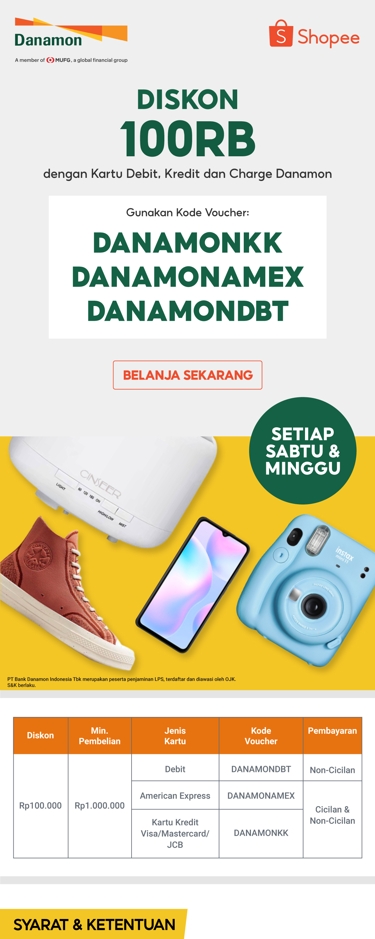 Diskon 100RB dengan Kartu Danamon
