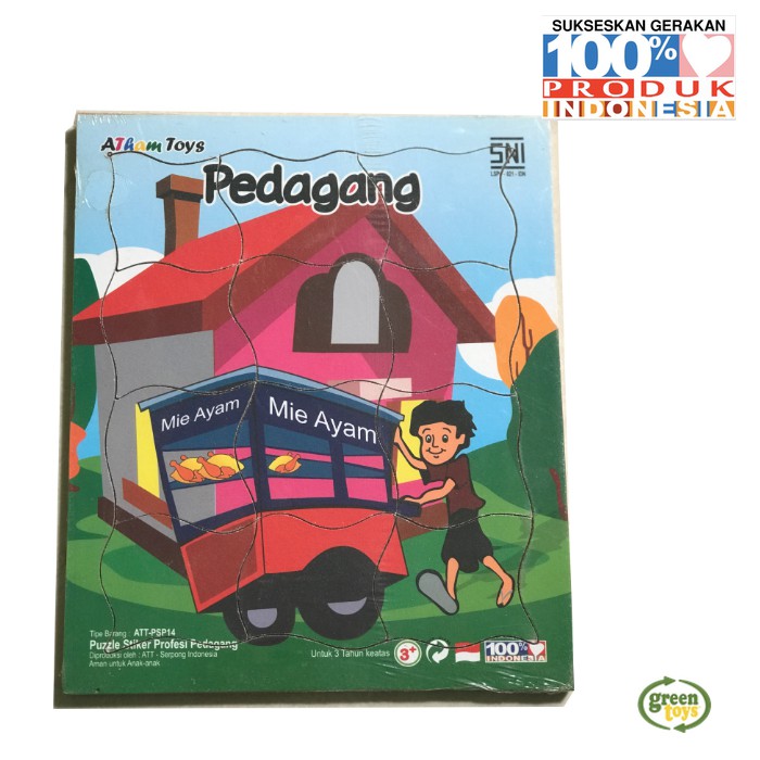 Jual Puzzle Kayu | PAUD TK SD | Seri Profesi - Pedagang | Shopee Indonesia