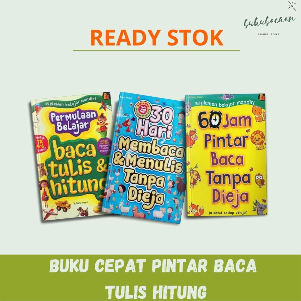 Jual BUKU PERMULAAN BELAJAR BACA TULIS & HITUNG / 60 JAM PINTAR BACA ...