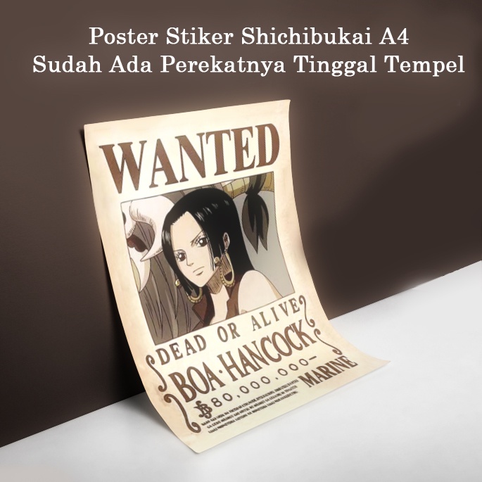 Jual Poster Sticker Anime One Piece Bounty Shichibukai Ukuran A4 ...
