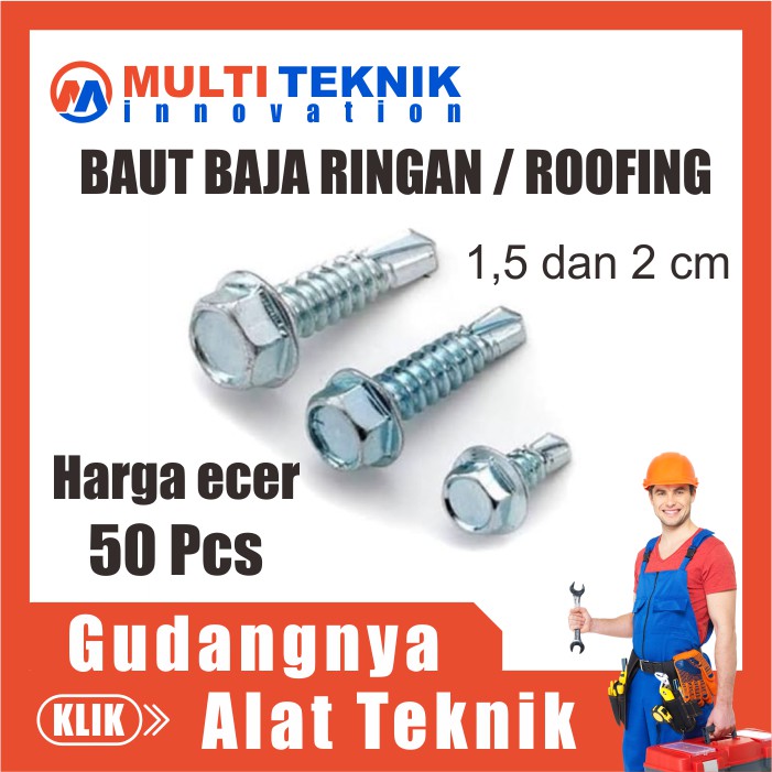 Jual Baut Sekrup Skrup Baja Ringan Roofing Baja Ringan CNP Reng 1,5 dan ...