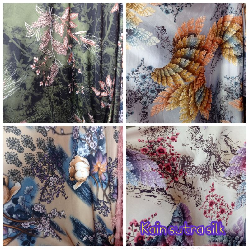 Jual kain sutra silk motif_kain sutra asli | Shopee Indonesia