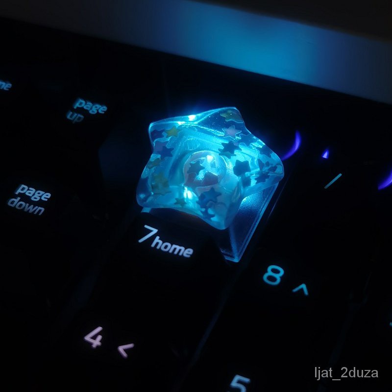 Jual Handmade Transparent Star Keycaps Personality Cat Paw Translucent ...