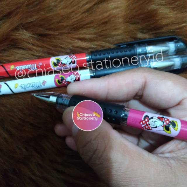 Jual PULPEN GEL TINTA HITAM MINNIE MOUSE DISNEY | Shopee Indonesia