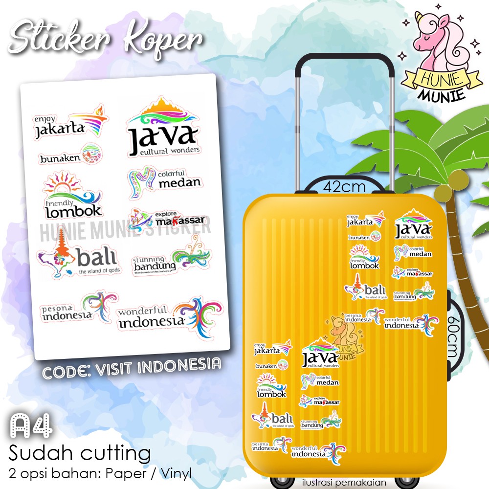 Jual Sticker Koper - Visit Indonesia Stiker | Shopee Indonesia