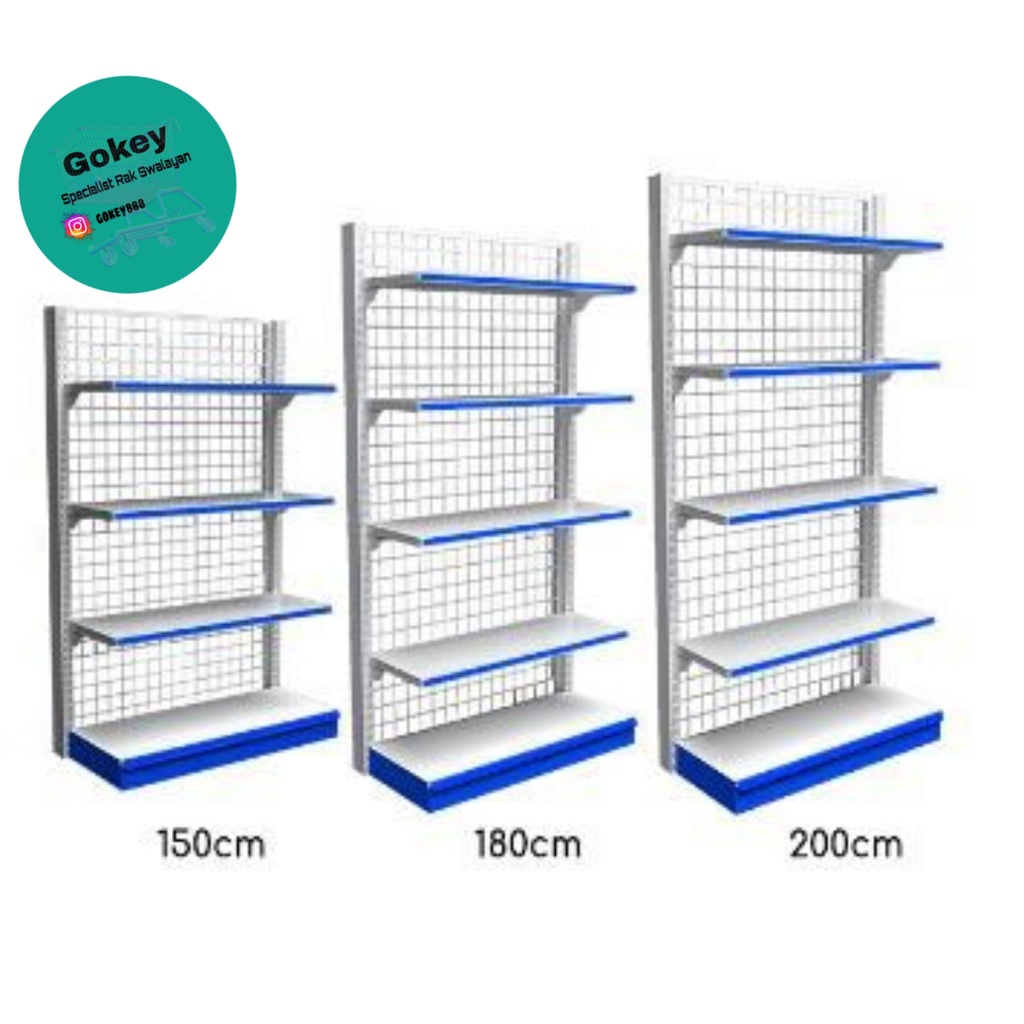 Jual Rak Minimarket Rak Swalayan // Rak Supermarket 1 Sisi // Single ...