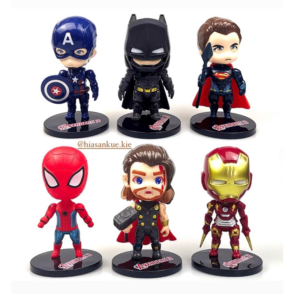Jual Topper Boneka Avengers Superhero isi 6pcs Captain America Kapten ...