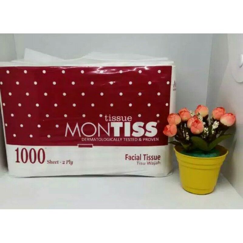 Jual Montiss Facial Tissue 1000 sheet / 2 ply Tisu Tissue Montiss ...