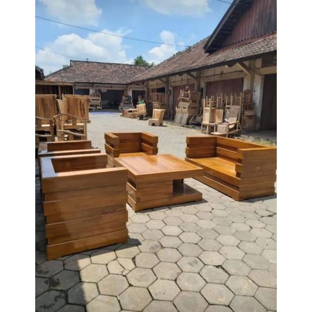 Jual kursi tamu box minimalis kayu jati finishing melamine tidak ...
