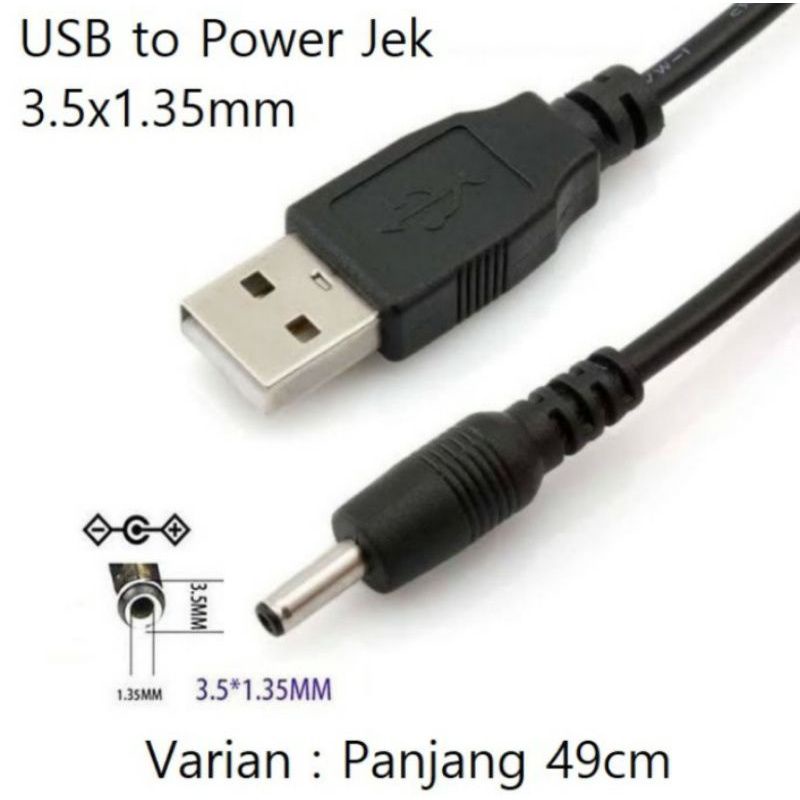 Jual Kabel USB To Power Supplay Colokan Jack 3.5 x 1.35 mm DC 5V ...