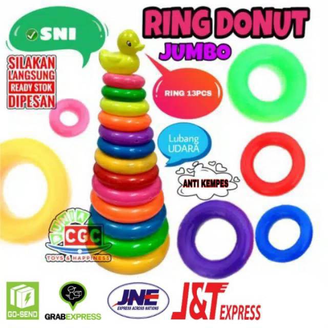 Jual Mainan Edukasi Anak Ring Susun Donut Premium Ukuran Jumbo Besar ...
