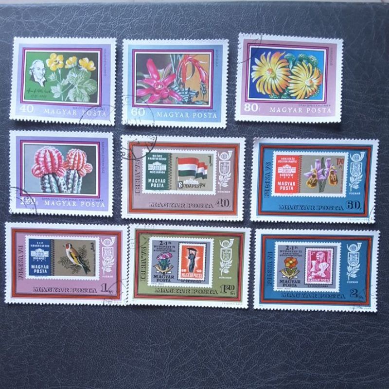 Jual Perangko Magyar posta seri bunga set 9 prangko besar | Shopee ...