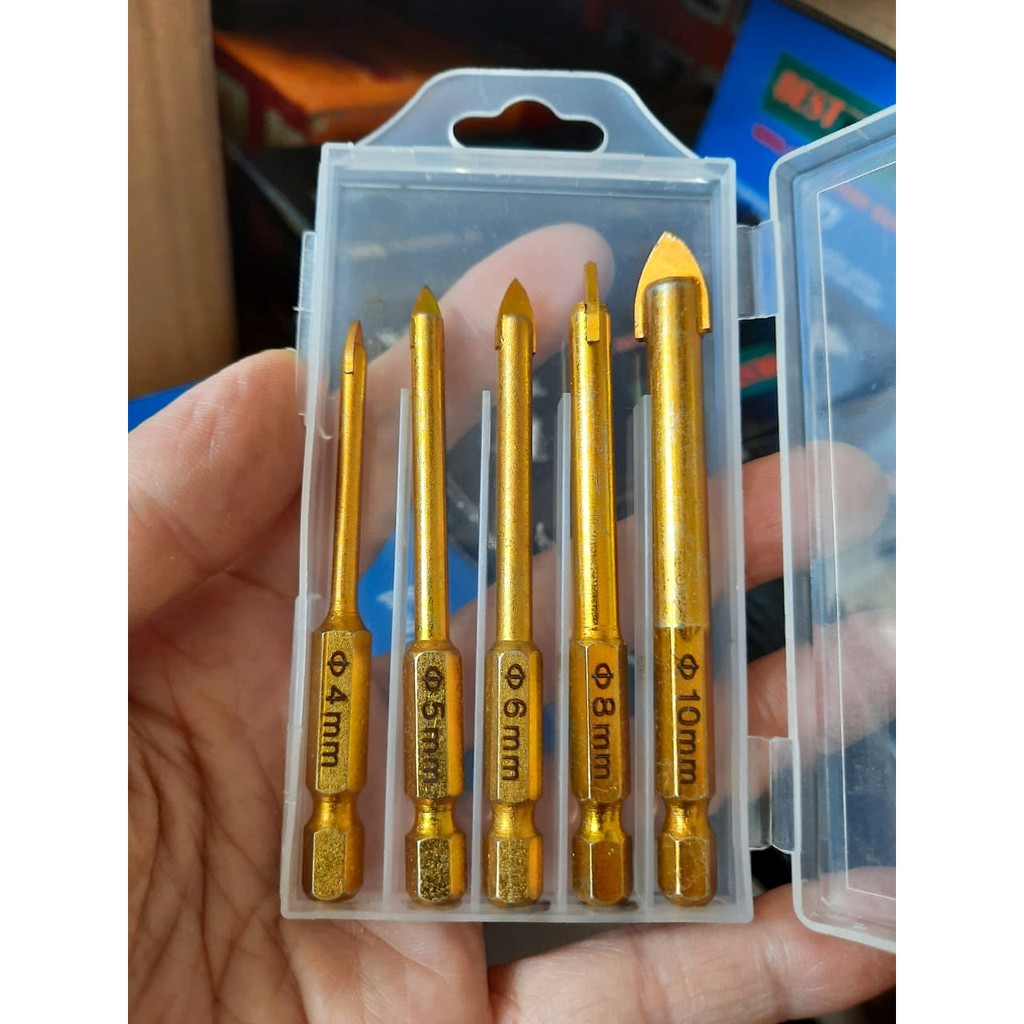 Jual mata bor tombak set 5pcs / spear drill bits / mata bor model ...