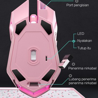 Jual Pangyingo Gaming Mouse Wireless Rechargeable 2.4Ghz 1600DPI ...