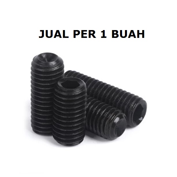 Jual Baut Tanpa Kepala M 10 x 12 mm Baut Kunci L Long Drat Hitam Headless Baut L Tanam Diameter ...
