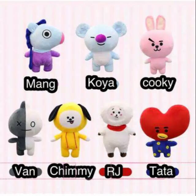 Jual Boneka BT21 bantal BT21BTS Mang Cooky Koya Van Chimmy RJ Tata ...