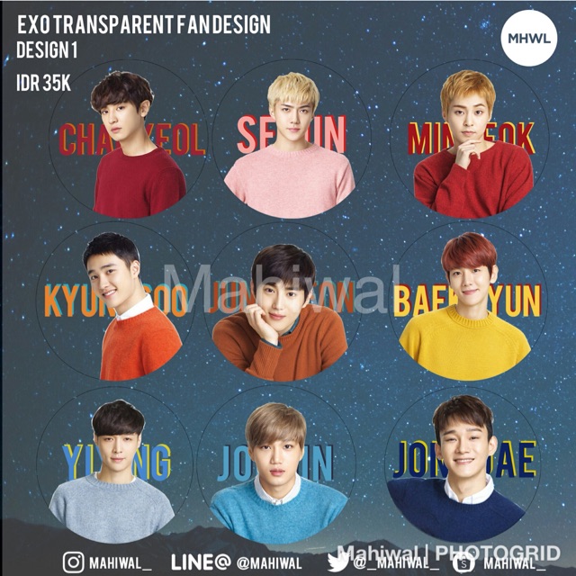 Jual EXO Member Transparent Fan (Design 1) | Shopee Indonesia